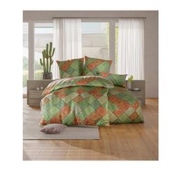 WITT WEIDEN Bettw&auml;sche in reseda-orange-bedruckt | Gr.: 155-x-220-plus-80-x-80-cm