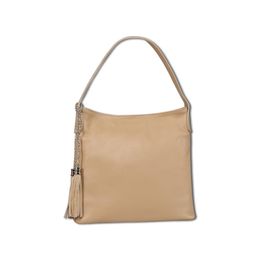 Toscanto Schultertasche Leder taupe, beige ca. 40cm | Gr.: onesize
