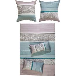 REDBEST Satin Bettw&auml;sche in blau | Gr.: 155x220 cm (40x80 cm)