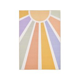 KADIMA DESIGN Teppich Kinder Sonnenstrahlen Polyamid Antirutsch Spielzimmer | Gr.: 140 x 200 cm