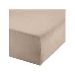 REDBEST Single-Jersey Boxspring-Spannbettlaken Denver in beige | Gr.: 90x190 cm - 100x200 cm