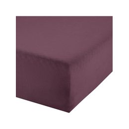 REDBEST Single-Jersey Boxspring-Spannbettlaken Denver in aubergine | Gr.: 90x190 cm - 100x200 cm