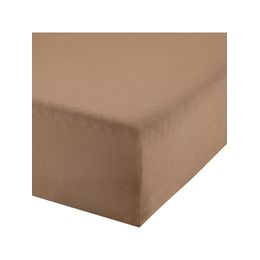 REDBEST Single-Jersey Boxspring-Spannbettlaken Denver in hellbraun | Gr.: 90x190 cm - 100x200 cm