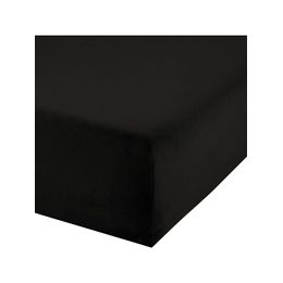 REDBEST Single-Jersey Boxspring-Spannbettlaken Denver in schwarz | Gr.: 90x190 cm - 100x200 cm