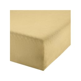 REDBEST Single-Jersey Boxspring-Spannbettlaken Denver in hellgelb | Gr.: 90x190 cm - 100x200 cm