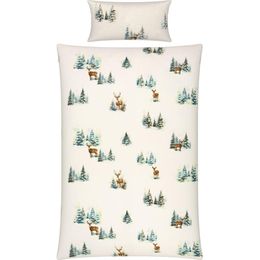 REDBEST Flanell Bettw&auml;sche in wei&szlig; | Gr.: 155 x 220 + 80 x 80 cm