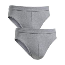 Erwin M&uuml;ller Erwin M&uuml;ller Baumwolle, Single-Jersey Slip 2er-Pack in grau meliert | Gr.: 5