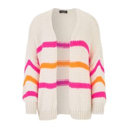 SASSYCLASSY Oversize Strick-Cardigan in Offwhite, Pink | Gr.: M