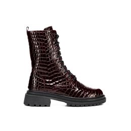 Wittchen Damenstiefeletten aus Kroko-Lackleder in Dark red | Gr.: 38