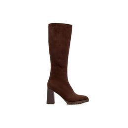 Wittchen Damenstiefel mit Blockabsatz in Wildlederoptik in Braun | Gr.: 41