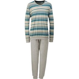 REDBEST Single-Jersey Schlafanzug in petrol/grau meliert | Gr.: 54