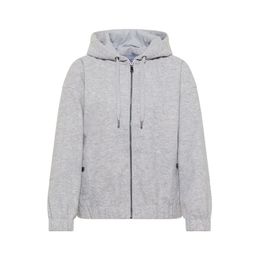 Cecil Fake Wool Blouson mit Hoodie in Luna Grey Melange | Gr.: XXL