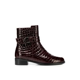 Wittchen Damenstiefeletten aus Kroko-Lackleder in Dark red | Gr.: 35
