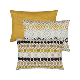 Erwin M&uuml;ller Erwin M&uuml;ller Jacquard Kissenh&uuml;lle 3er-Pack York in curry | Gr.: 40 x 40 cm