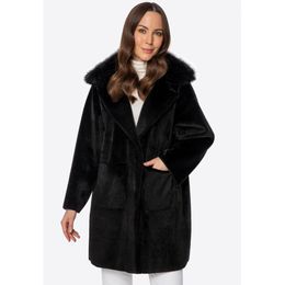 Wittchen Kurzer Oversize-Mantel aus Kunstpelz in Black | Gr.: S