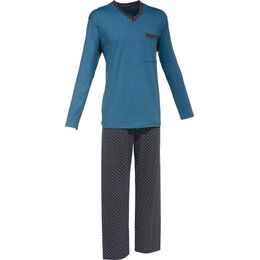 Erwin M&uuml;ller Erwin M&uuml;ller Single-Jersey Schlafanzug in blau | Gr.: 56