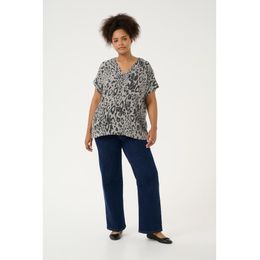 Kaffe curve Kurzarm-Bluse KCmille Loose fit in Moonstruck / Black Animal | Gr.: 54
