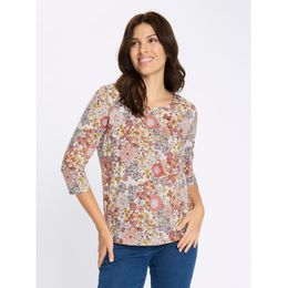 Sieh an! 3/4-Arm-Shirt in ecru-papaya-bedruckt | Gr.: 46