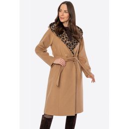 Wittchen Zweireihiger Damenmantel aus Wolle in Beige | Gr.: S
