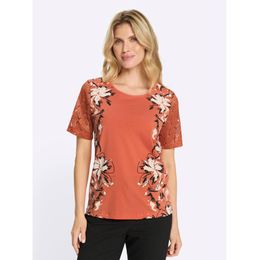 Sieh an! Kurzarm-Shirt in papaya-champagner-bedruckt | Gr.: 54
