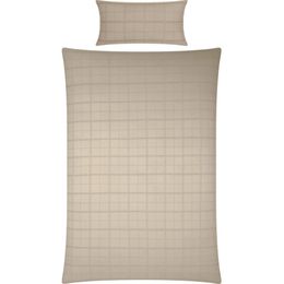 Erwin M&uuml;ller Erwin M&uuml;ller Mako-Damast Bettw&auml;sche Passau in taupe | Gr.: 155 x 200 + 80 x 80 cm