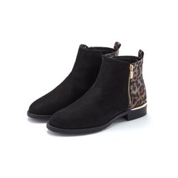 Lascana Stiefelette in schwarz/leo | Gr.: 37