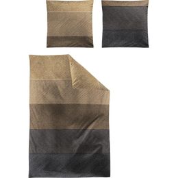 Irisette Bettw&auml;sche in braun-grau | Gr.: 155 x 220 + 80 x 80 cm