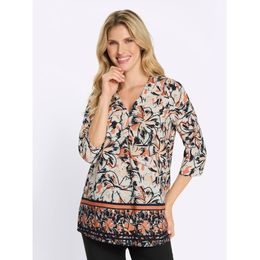 Sieh an! Longbluse in champagner-papaya-bedruckt | Gr.: 56