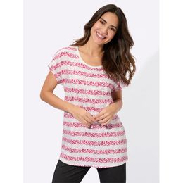 Sieh an! Freizeitshirt in ecru-pink-bedruckt | Gr.: 48