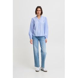 Ichi Langarm-Bluse IXLAYA Regular fit in Placid Blue | Gr.: 36
