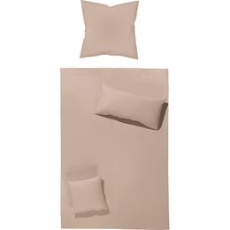 Erwin M&uuml;ller Erwin M&uuml;ller Renforc&eacute; Bettw&auml;sche W&uuml;rzburg in taupe | Gr.: 155 x 220 + 80 x 80 cm
