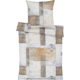 Estella Mako-Interlock-Jersey Bettw&auml;sche Eetu in kiesel | Gr.: 155 x 220 + 80 x 80 cm
