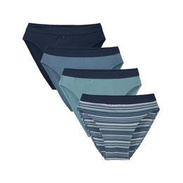 Erwin M&uuml;ller Erwin M&uuml;ller Baumwolle, Single-Jersey Slip 4er-Pack in jeansblau | Gr.: 7