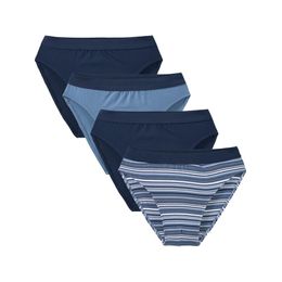 Erwin M&uuml;ller Erwin M&uuml;ller Baumwolle, Single-Jersey Slip 4er-Pack in marine | Gr.: 5
