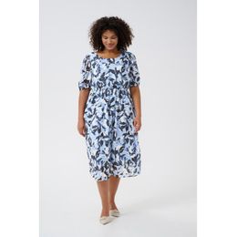 Kaffe curve Kleid KCelona Regular fit in Blue Flower Print | Gr.: 44