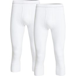 Con Ta Con-ta Baumwolle, Doppelripp Unterhose, 3/4-lang 2er-Pack in weiss | Gr.: 6