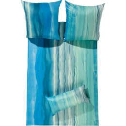 Estella Mako-Interlock-Jersey Bettw&auml;sche Nika in t&uuml;rkis | Gr.: 155 x 220 + 80 x 80 cm