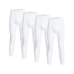 Con Ta Con-ta Baumwolle, Doppelripp Unterhose, lang 4er-Pack in weiss | Gr.: 6