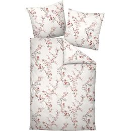 Janine Fein-Biber Bettw&auml;sche in rosa | Gr.: 155 x 220 + 80 x 80 cm