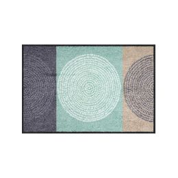 Salonloewe Fu&szlig;matte in grau/mint | Gr.: 115 x 175 cm