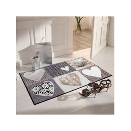 Salonloewe Fu&szlig;matte in grau/beige | Gr.: 50x75-cm