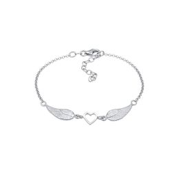 Elli Armband 925 Sterling Silber Fl&uuml;gel, Herz in Silber | Gr.: 18 cm