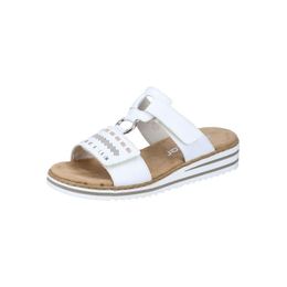 Rieker Pantoletten in Wei&szlig;/Gold | Gr.: 42