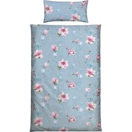 REDBEST Single-Jersey Bettw&auml;sche in bleu | Gr.: 155x220 cm (40x80 cm)