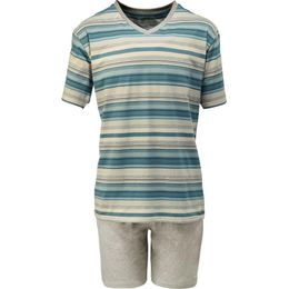 REDBEST Single-Jersey Shorty in petrol/grau meliert | Gr.: 48