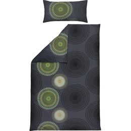 REDBEST Single-Jersey Bettw&auml;sche in anthrazit-gr&uuml;n | Gr.: 155 x 220 + 80 x 80 cm