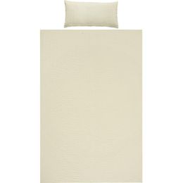 REDBEST Microfaser-Seersucker, Microfaser Bettw&auml;sche Detroit in creme | Gr.: 135x200 cm + 40x80 cm