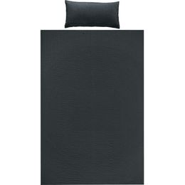 REDBEST Microfaser-Seersucker, Microfaser Bettw&auml;sche Detroit in anthrazit | Gr.: 135x200 cm + 40x80 cm