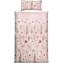 REDBEST Seersucker Bettw&auml;sche in rose | Gr.: 155 x 220 + 80 x 80 cm