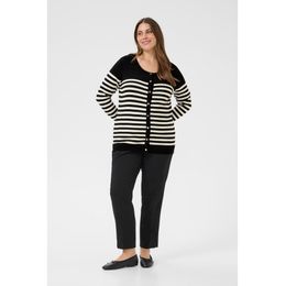 Kaffe curve Strickjacke KClizzy Regular fit in Black/Turtledove Half Stripe | Gr.: S